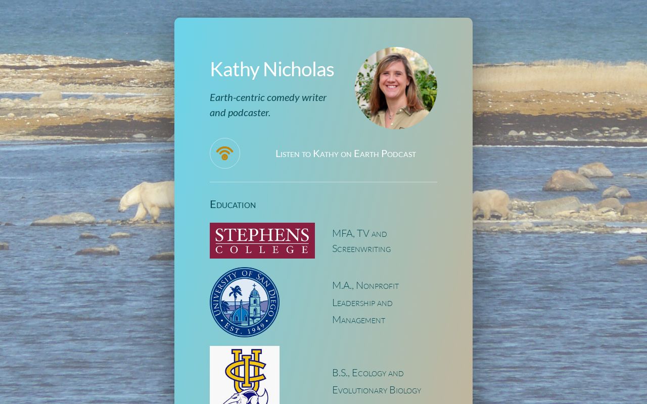 Kathy Nicholas TV writer : podcaster : voice actor